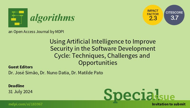 Algorithms MDPI on LinkedIn: #specialissue #callforpapers # ... Algorithms MDPI on LinkedIn: #specialissue #callforpapers # ...