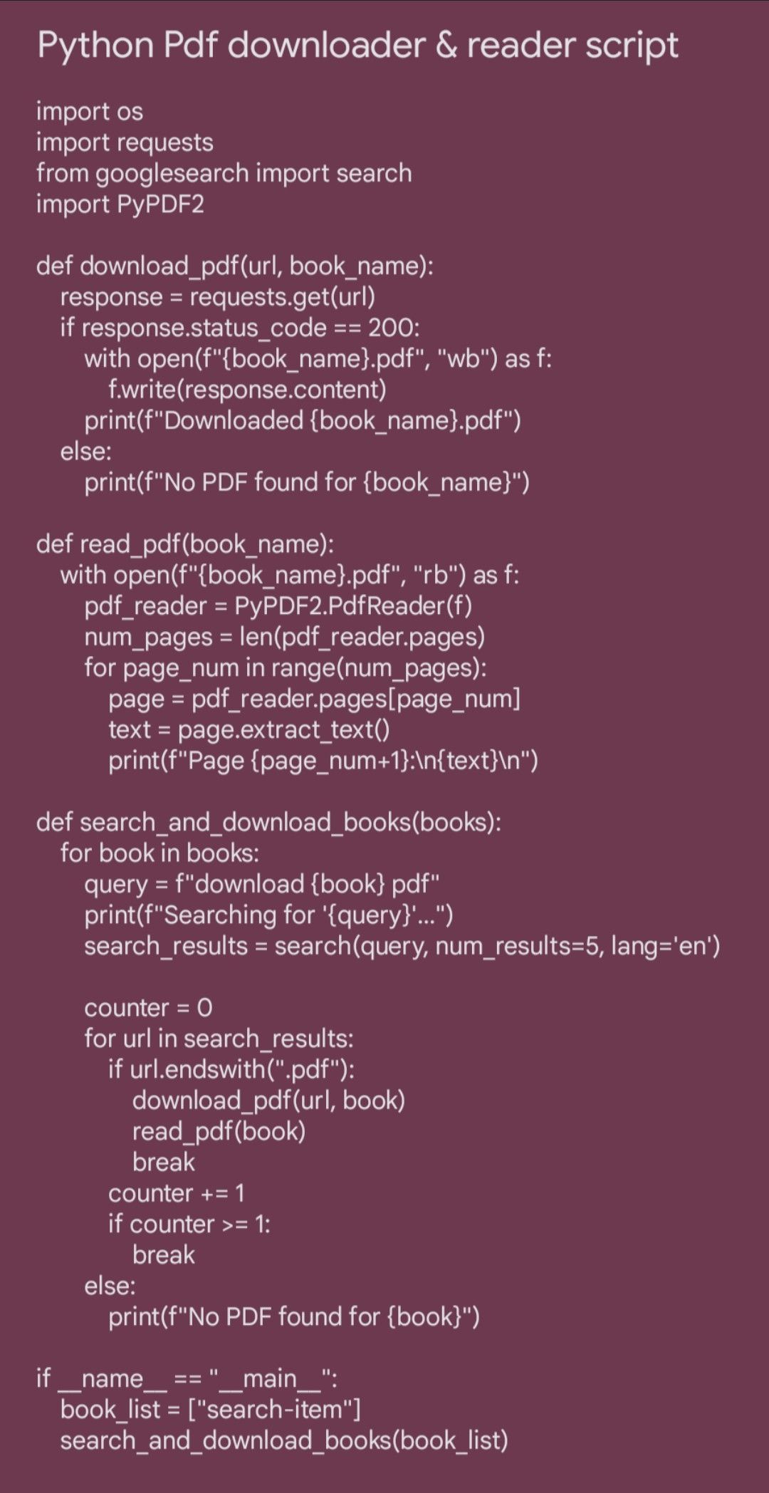 Vivek Muskan on LinkedIn: #python #pdfbooks #automation #googlesearch Vivek Muskan on LinkedIn: #python #pdfbooks #automation #googlesearch