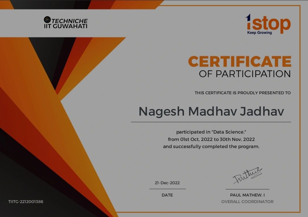 Finished Python Data Science course | Nagesh Jadhav posted on the topic ... Finished Python Data Science course | Nagesh Jadhav posted on the topic ...