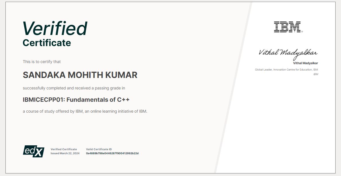 Sandaka Mohith Kumar on LinkedIn: #cplusplus #programming #learning # ... Sandaka Mohith Kumar on LinkedIn: #cplusplus #programming #learning # ...