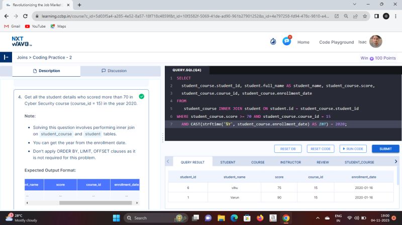 Isac Daniel on LinkedIn: #learningprogress #coding #sql #database # ... Isac Daniel on LinkedIn: #learningprogress #coding #sql #database # ...