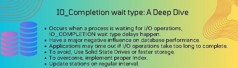 MadeSimpleMSSQL on LinkedIn: IO_COMPLETION waits types are crucial for ... MadeSimpleMSSQL on LinkedIn: IO_COMPLETION waits types are crucial for ...