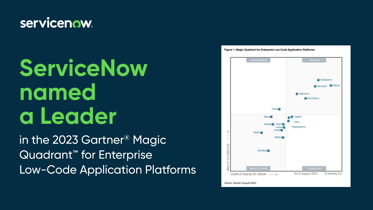 ServiceNow on LinkedIn: Gartner MQ Leader Low-Code App Platforms ... ServiceNow on LinkedIn: Gartner MQ Leader Low-Code App Platforms ...
