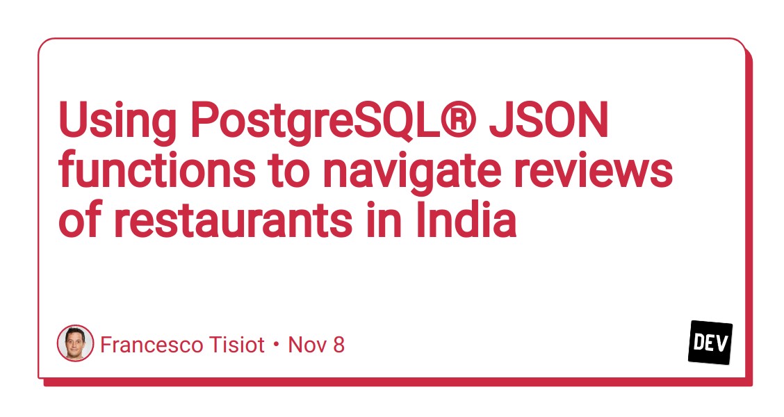 Douglas Hunley LinkedIn‘de: Using PostgreSQL® JSON functions to ... Douglas Hunley LinkedIn‘de: Using PostgreSQL® JSON functions to ...