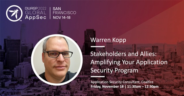 Coalfire on LinkedIn: OWASP 2022 Global AppSec San Francisco ... Coalfire on LinkedIn: OWASP 2022 Global AppSec San Francisco ...