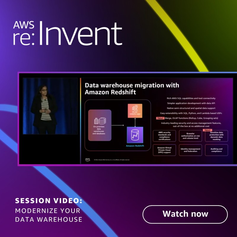 AWS re:Invent 2022 - Modernize your data warehouse (ANT324) | AWS ... AWS re:Invent 2022 - Modernize your data warehouse (ANT324) | AWS ...