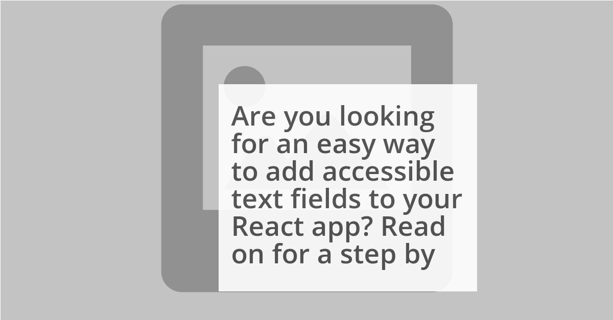 React Jobs on LinkedIn: Accessible Text Field Component With React React Jobs on LinkedIn: Accessible Text Field Component With React