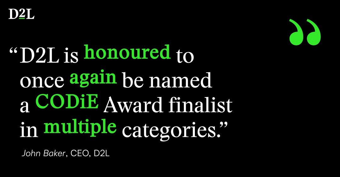 D2L on LinkedIn: D2L Named 2023 SIIA CODiE Award Finalist in Two Categories D2L on LinkedIn: D2L Named 2023 SIIA CODiE Award Finalist in Two Categories