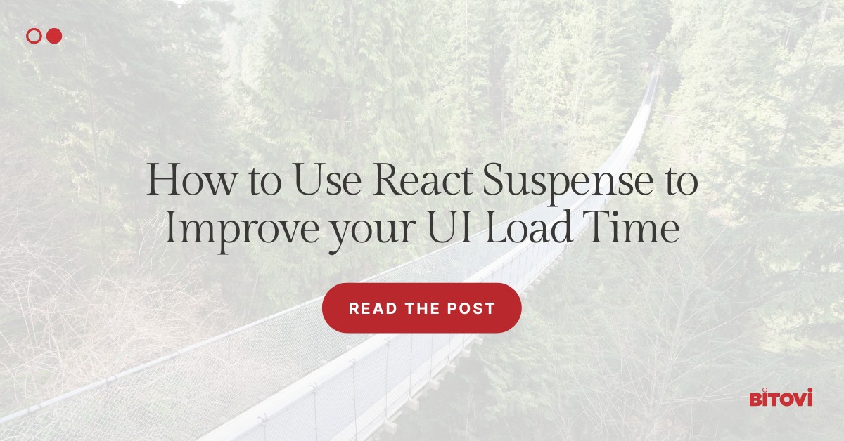 Bitovi on LinkedIn: How to Use React Suspense to Improve Your UI Load Time Bitovi on LinkedIn: How to Use React Suspense to Improve Your UI Load Time